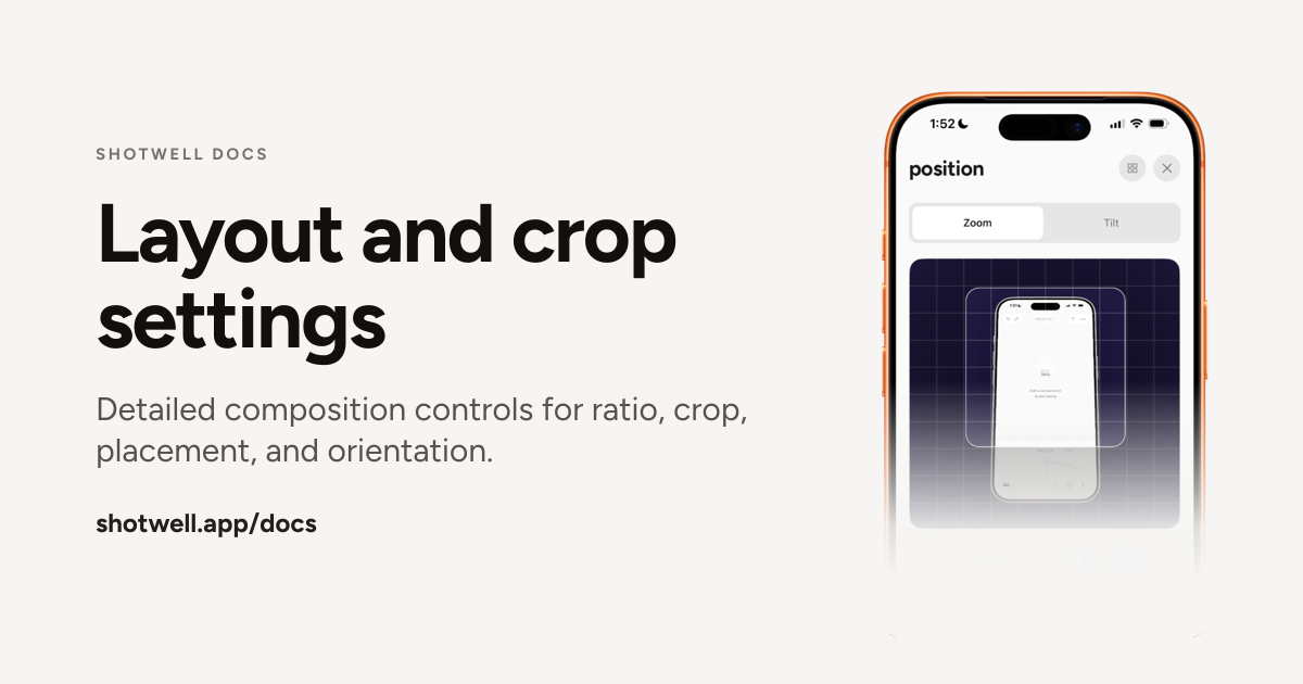 Layout and crop settings — Shotwell